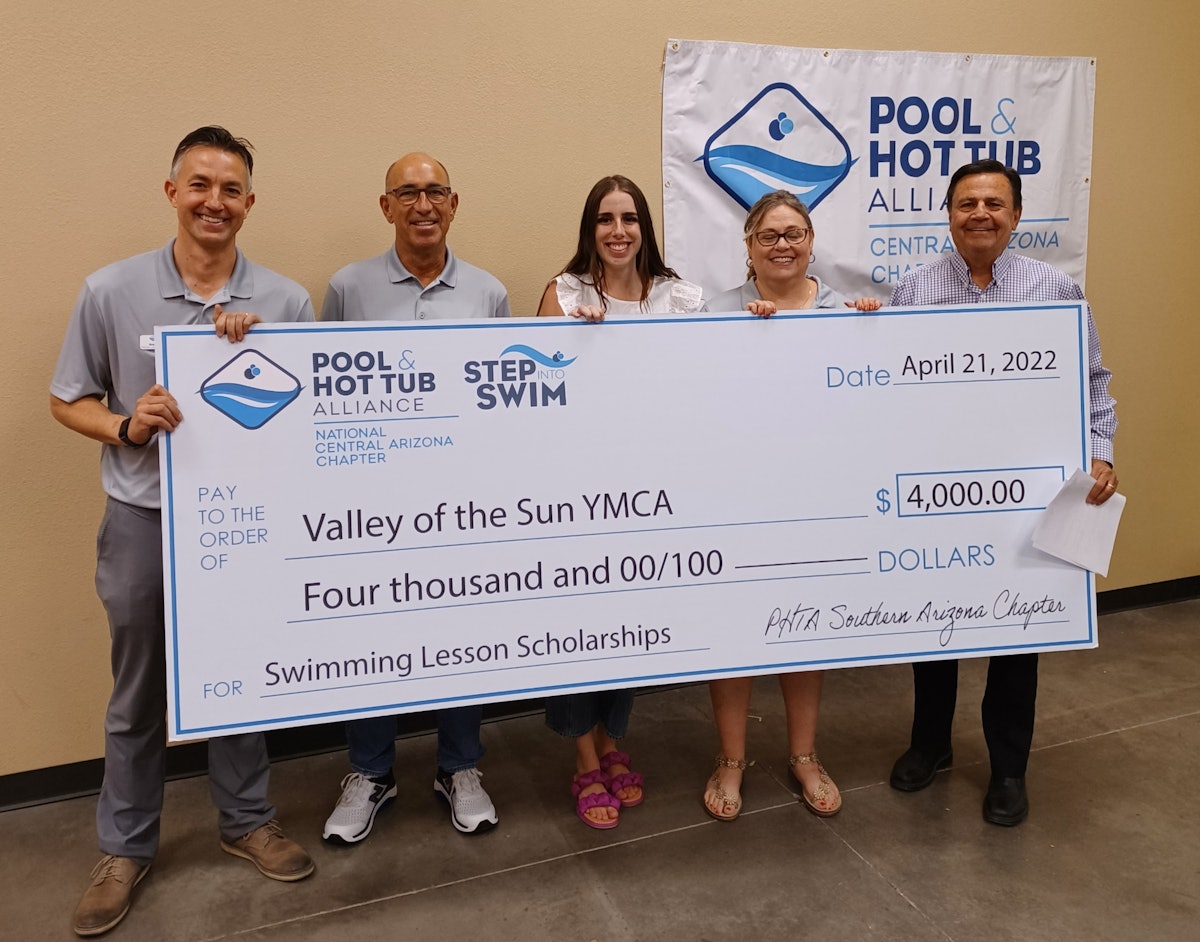 Pool & Hot Tub Alliance Donates $4,000 to Local YMCA | AQUA Magazine