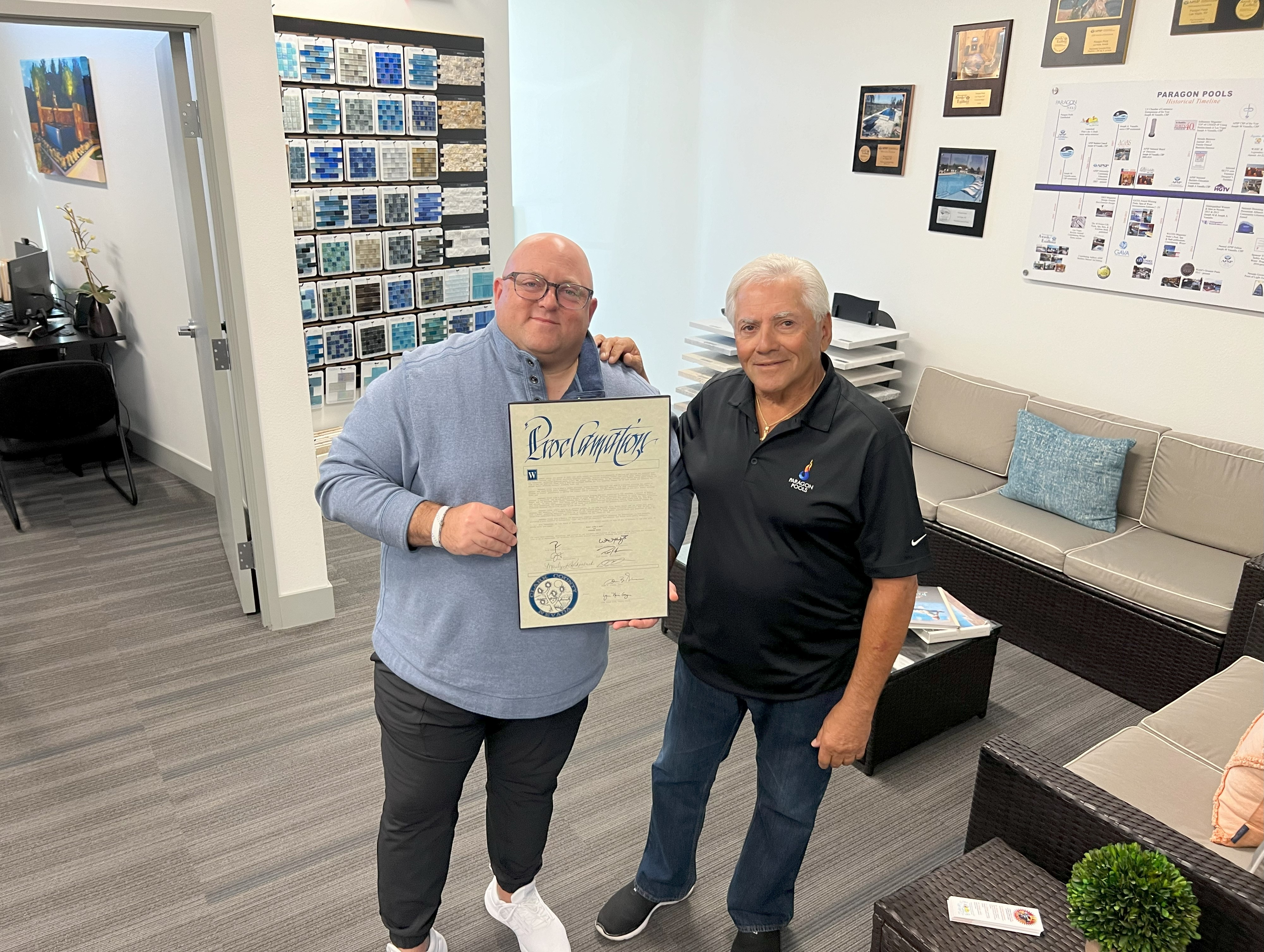 Joseph Vassallo (Paragon Pools) Presented With Proclamation From Clark ...